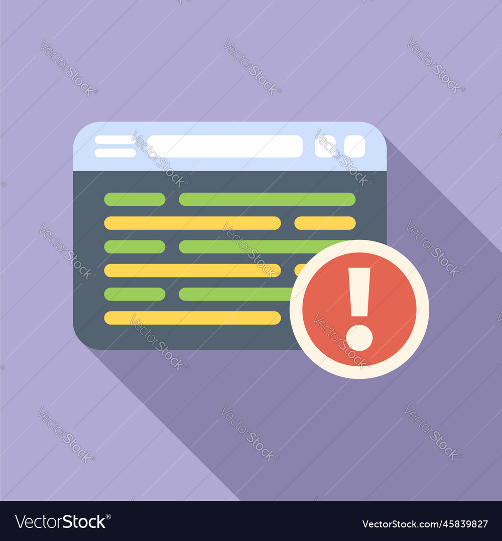 Online Fraud Icon Flat Hacker Error Royalty Free Vector