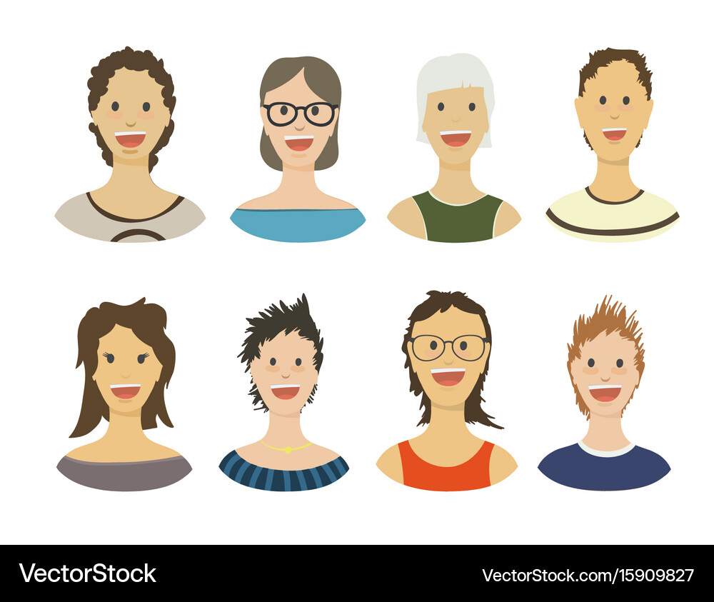 People Portrait Icons Royalty Free Vector Image