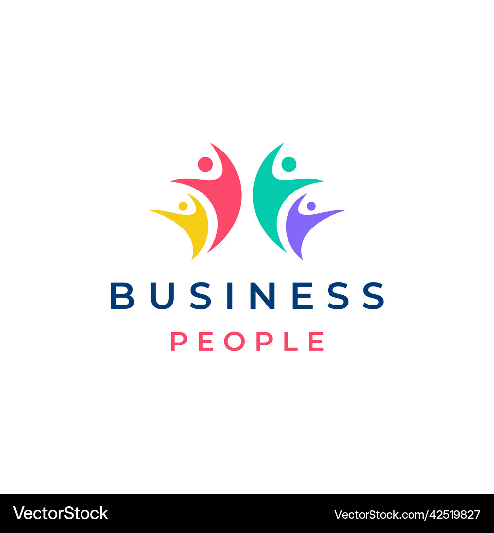 People together human unity logo icon design Vector Image