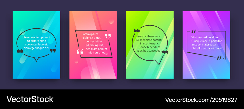 Quote posters banners with citation and speech Vector Image