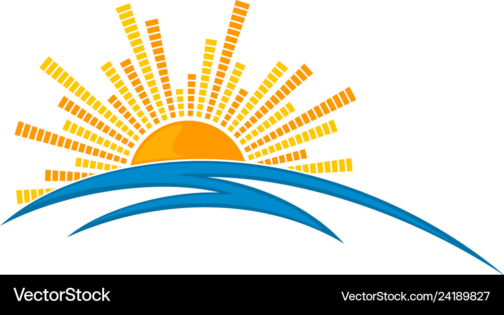 Symbol sun and sea Royalty Free Vector Image - VectorStock