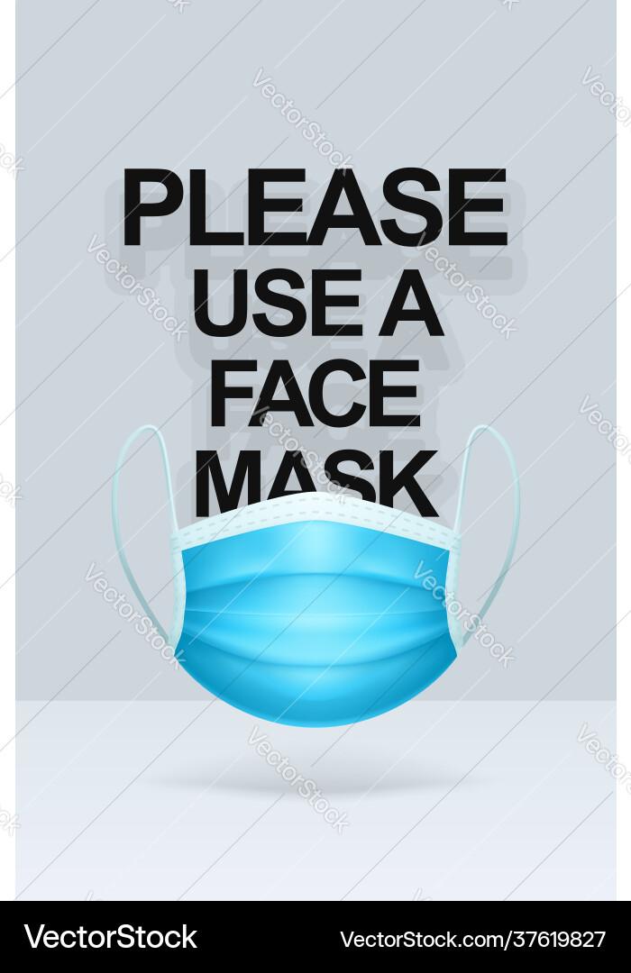 Wearing face mask banner modern on gray Royalty Free Vector