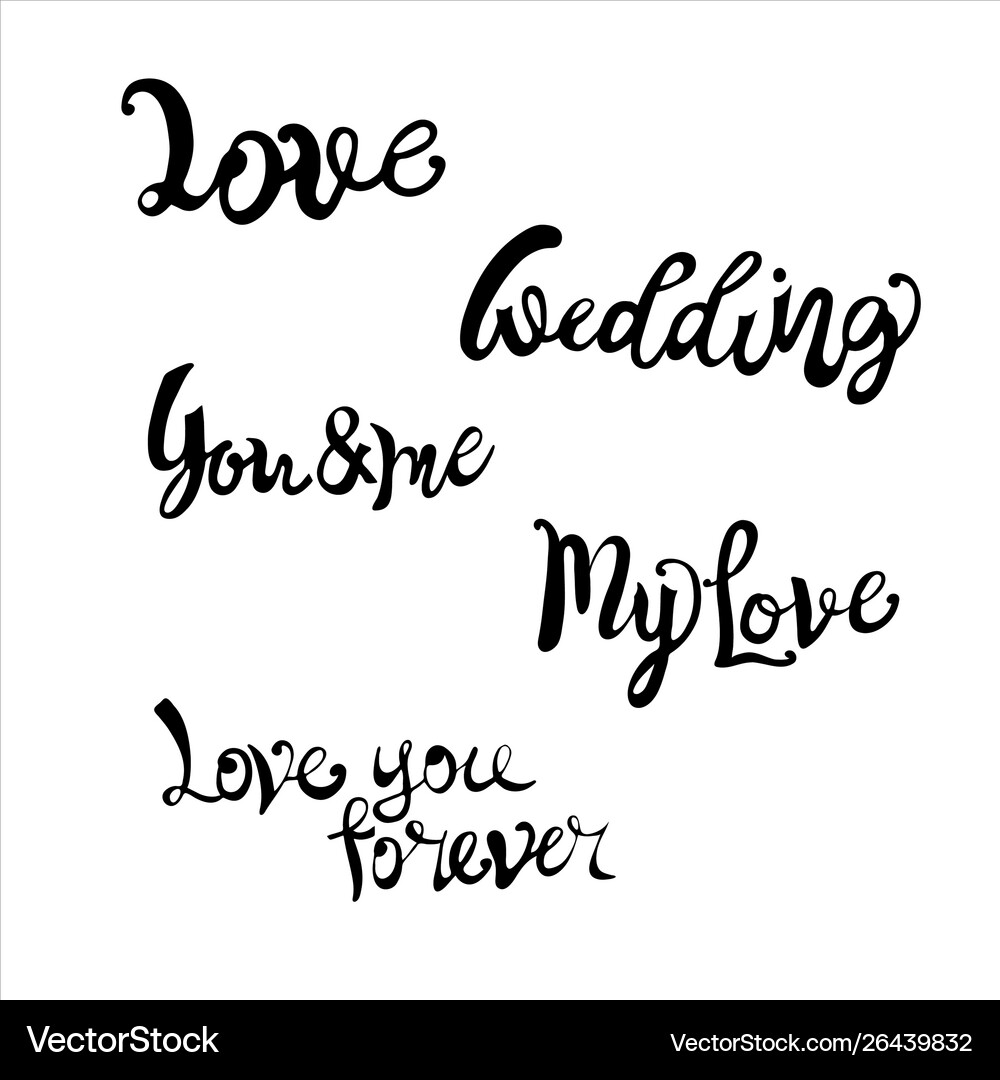 A graphical inscription with ink love wedding Vector Image