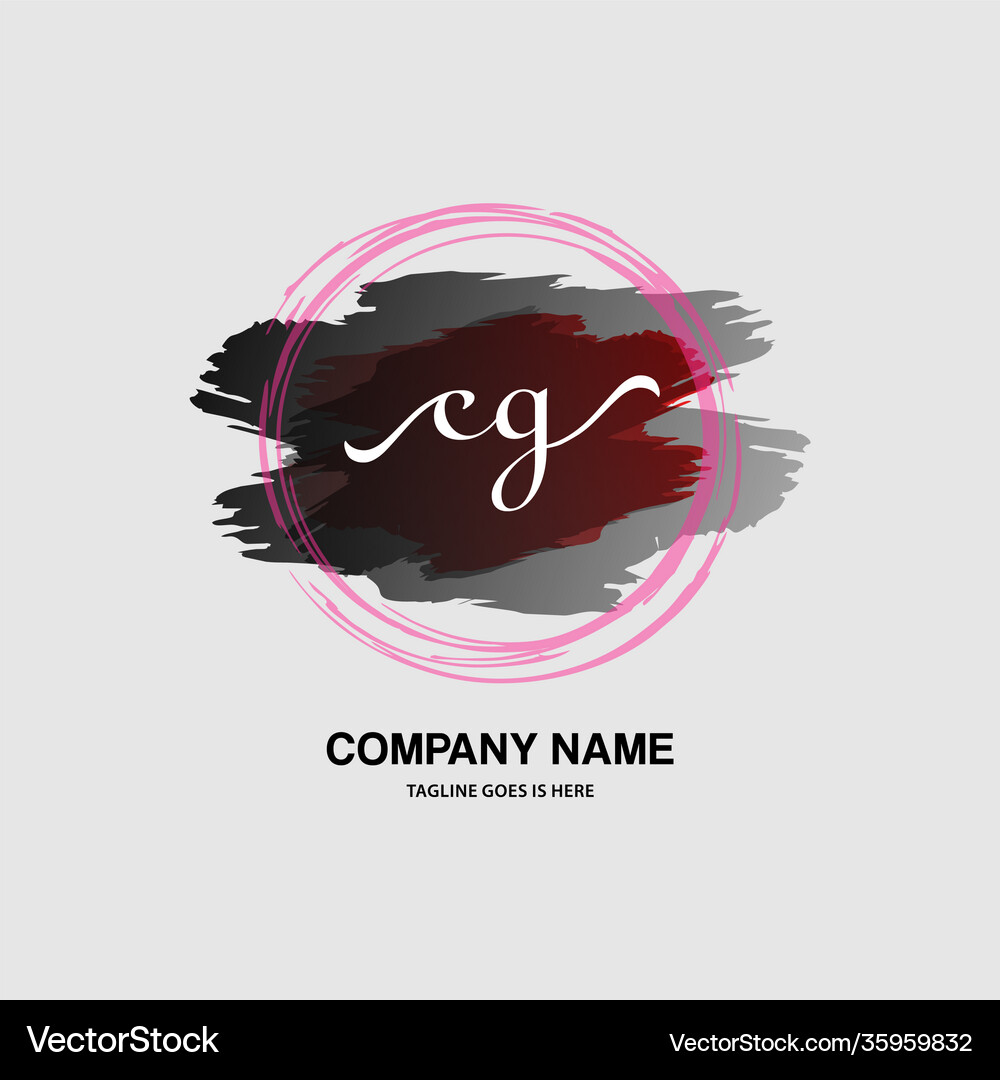 Cg initial handwriting logo with a beautiful Vector Image