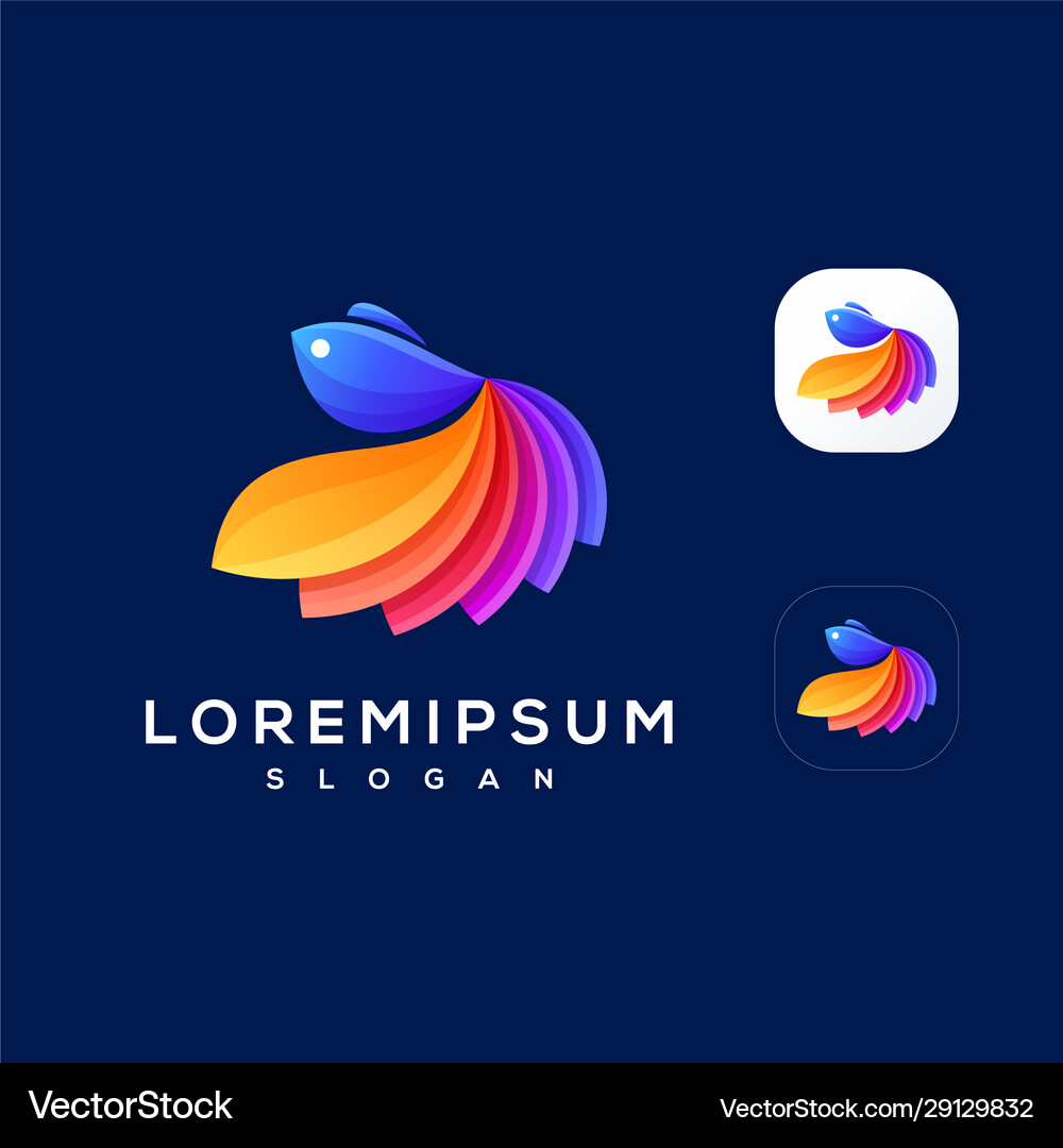 Colorful fish logo design ready to use Royalty Free Vector