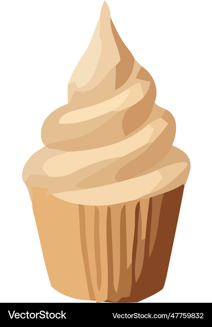Cute cartoon cupcake sweet dessert Royalty Free Vector Image