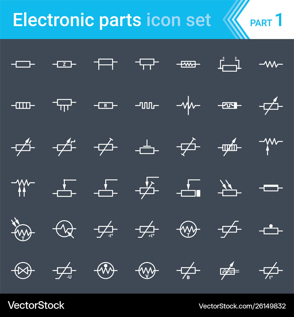Electric and electronic icons diagram Royalty Free Vector