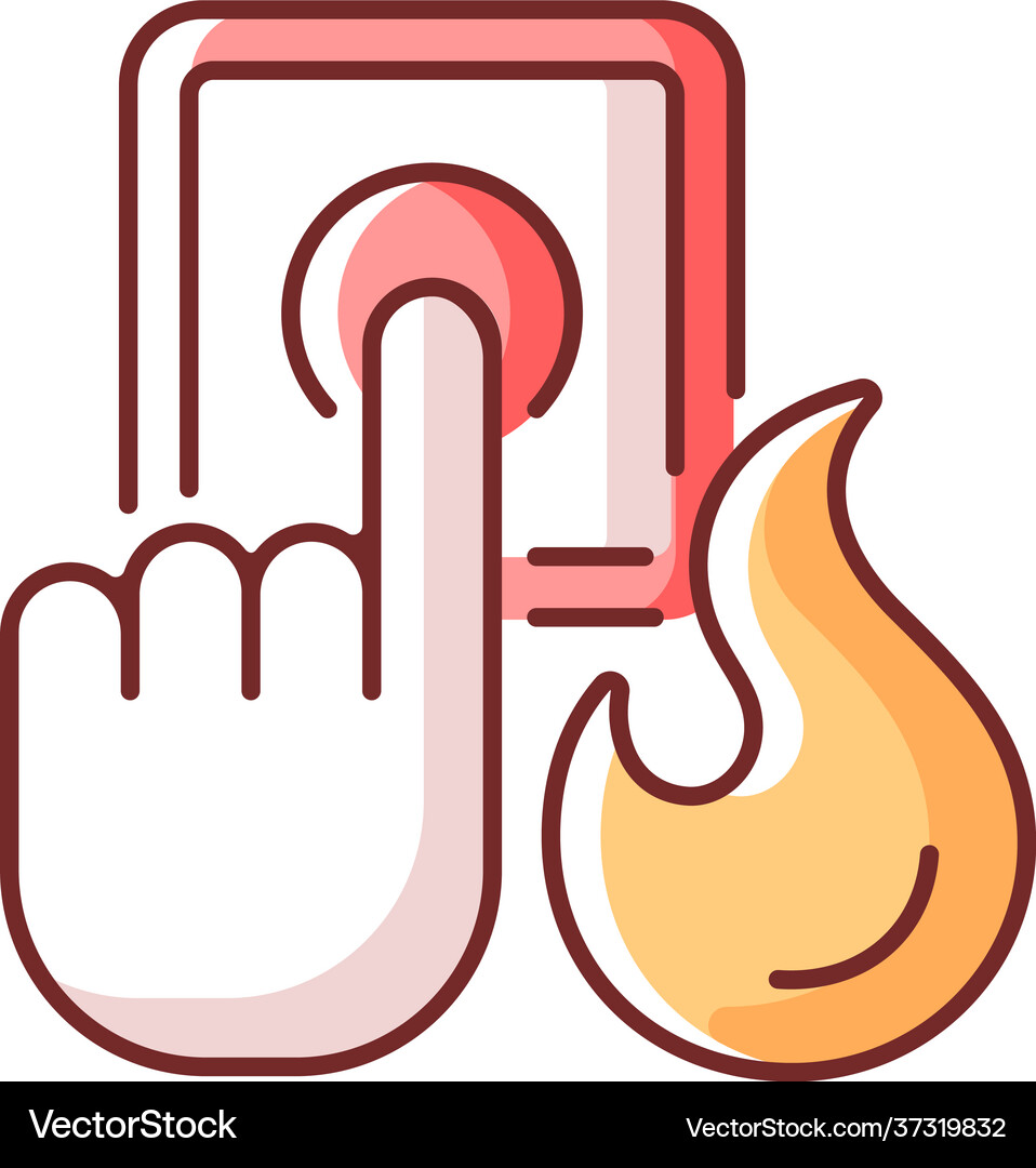 Fire alarm rgb color icon Royalty Free Vector Image