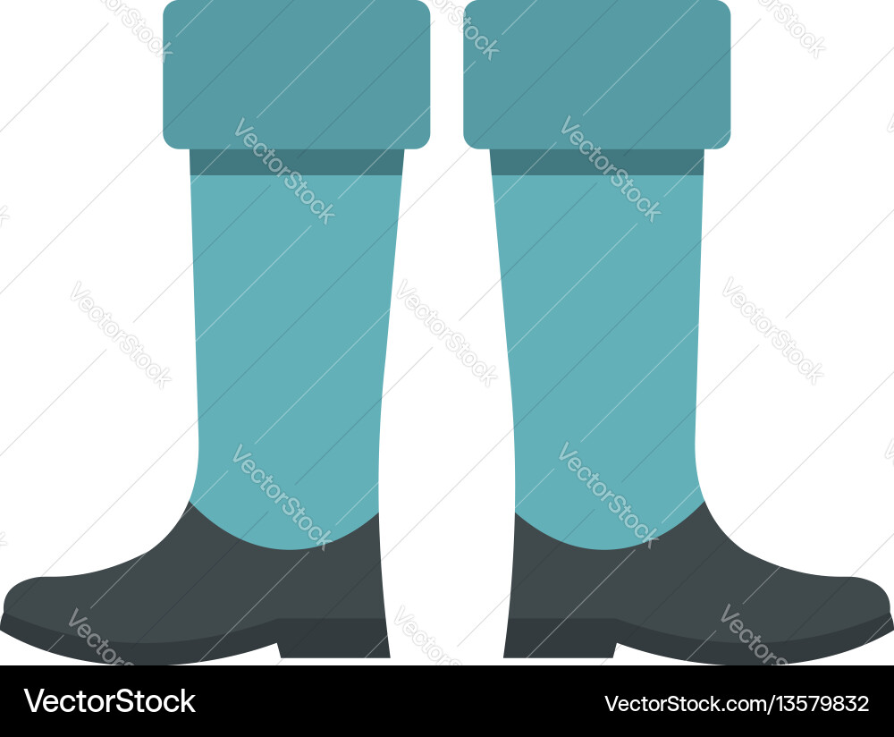 Fishing boots icon flat style Royalty Free Vector Image