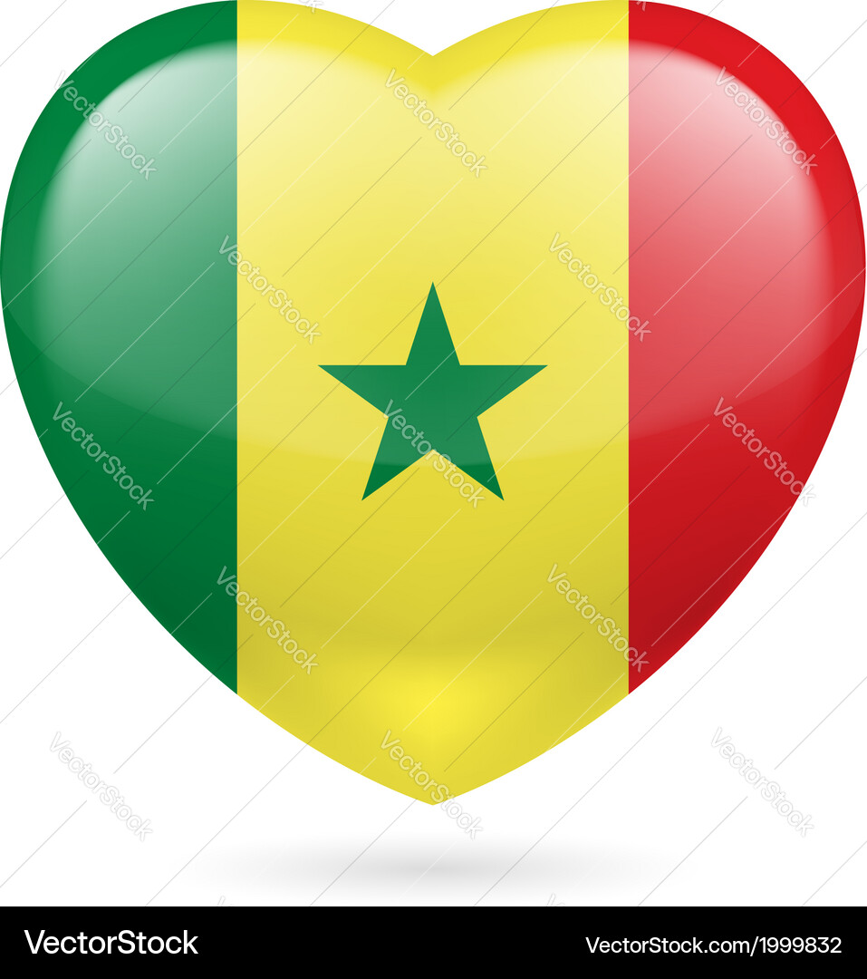 Heart icon of senegal Royalty Free Vector Image