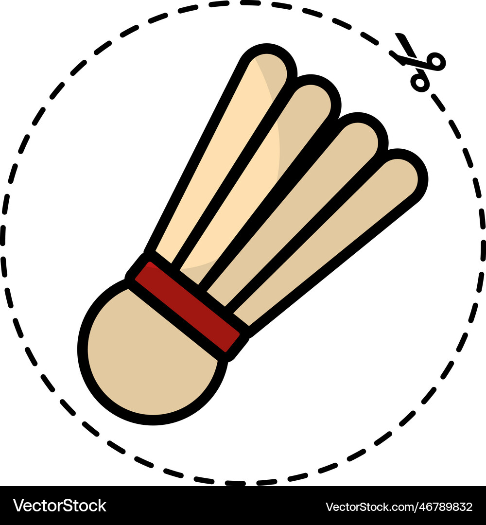 Isolated colored badminton shuttlecock sport icon Vector Image