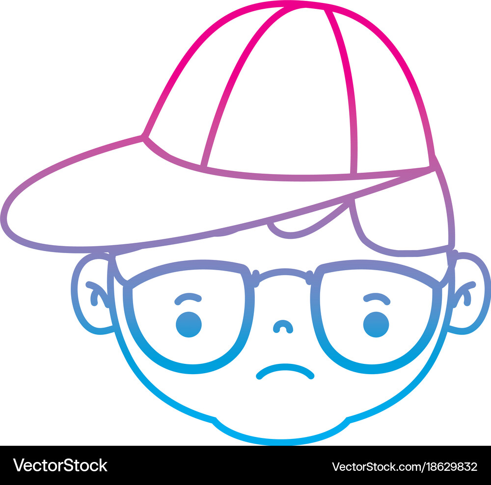 Line avatar boy head with hairstyle design Vector Image