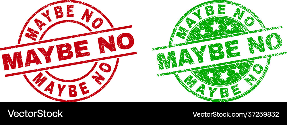 Maybe no round stamp seals with rubber style Vector Image