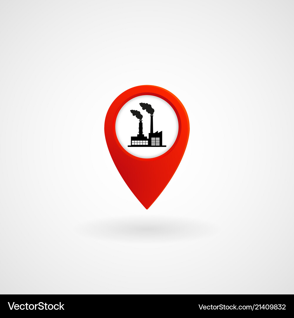 Red location icon for factory eps file Royalty Free Vector