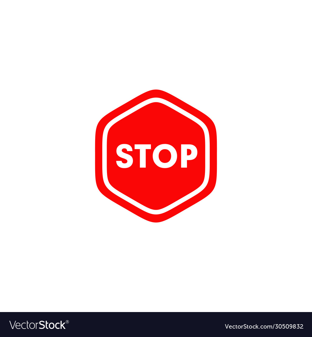 Stop sign icon logo design Royalty Free Vector Image Stop sign icon logo design Royalty Free Vector Image