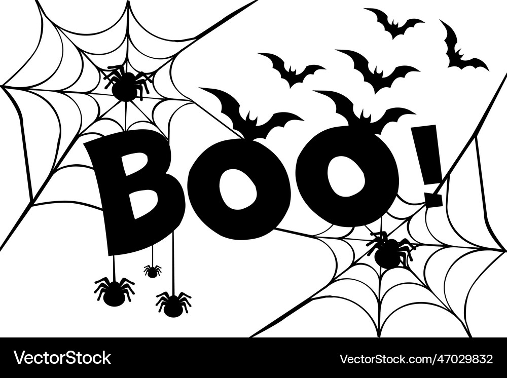 Text boo halloween background cartoon words Vector Image