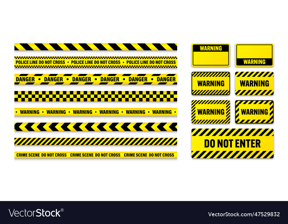 Various barricade construction tapes and warning Vector Image
