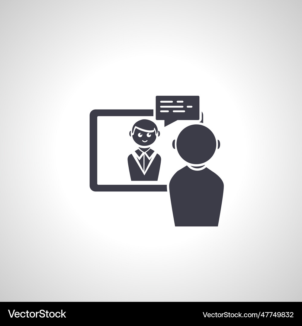 Video call icon online meeting online interview Vector Image