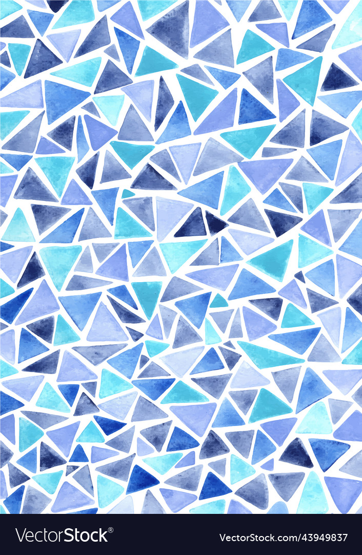 Abstract blue triangle watercolor background Vector Image