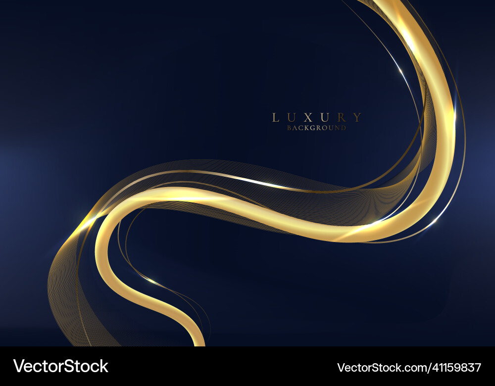 Abstract elegant 3d golden wave curved line Vector Image