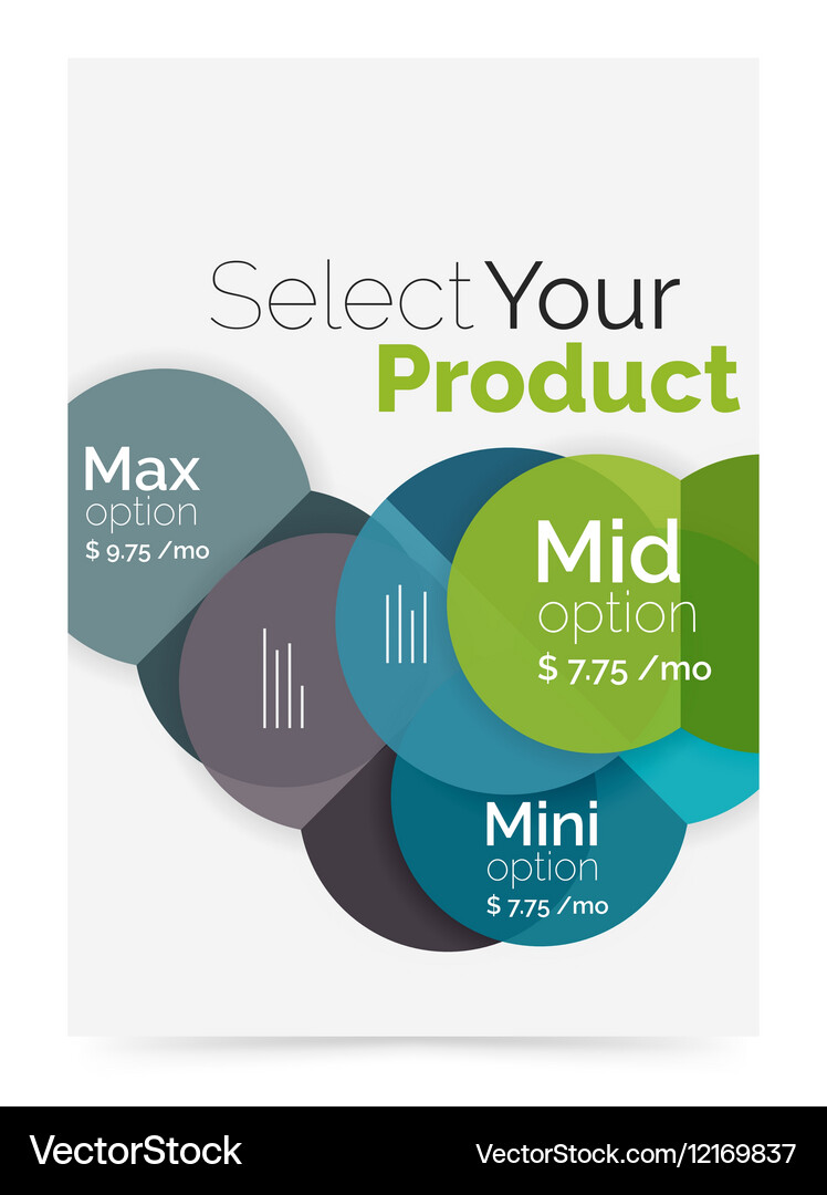 Business layout - select your product with sample Vector Image