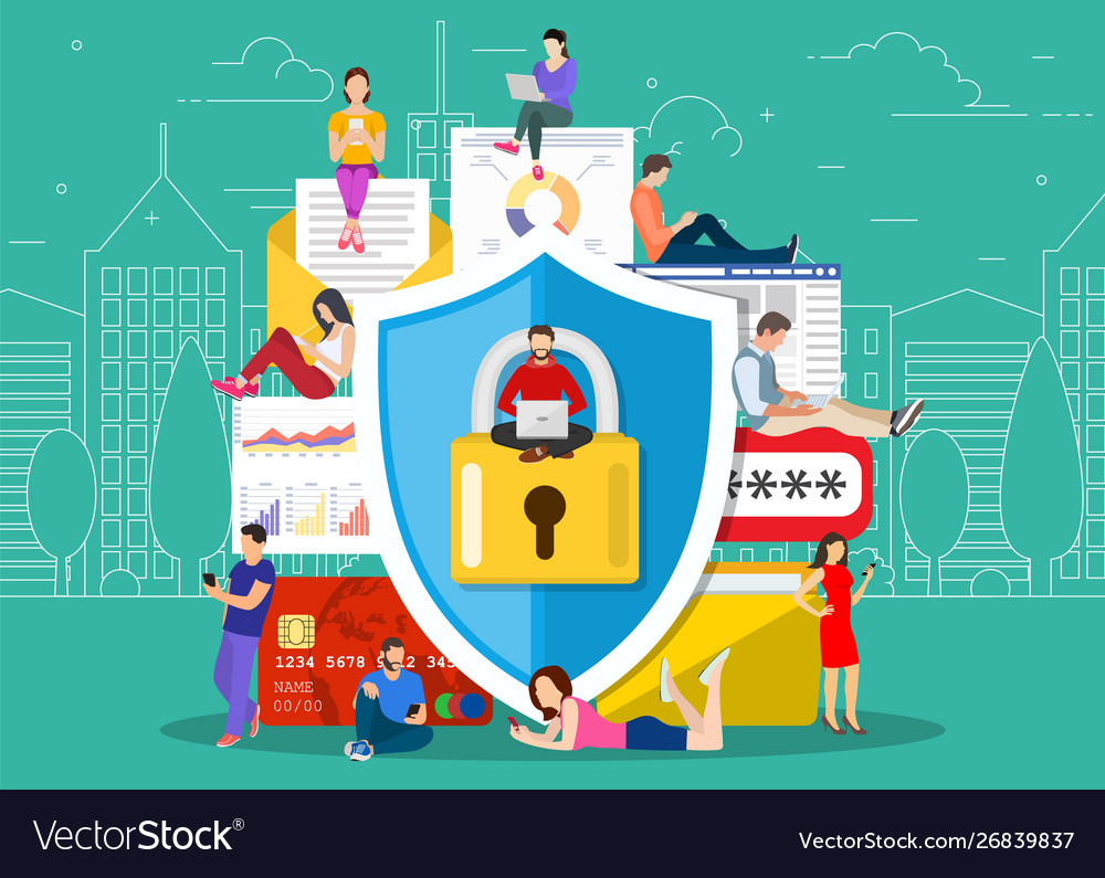 Data protection concept Royalty Free Vector Image
