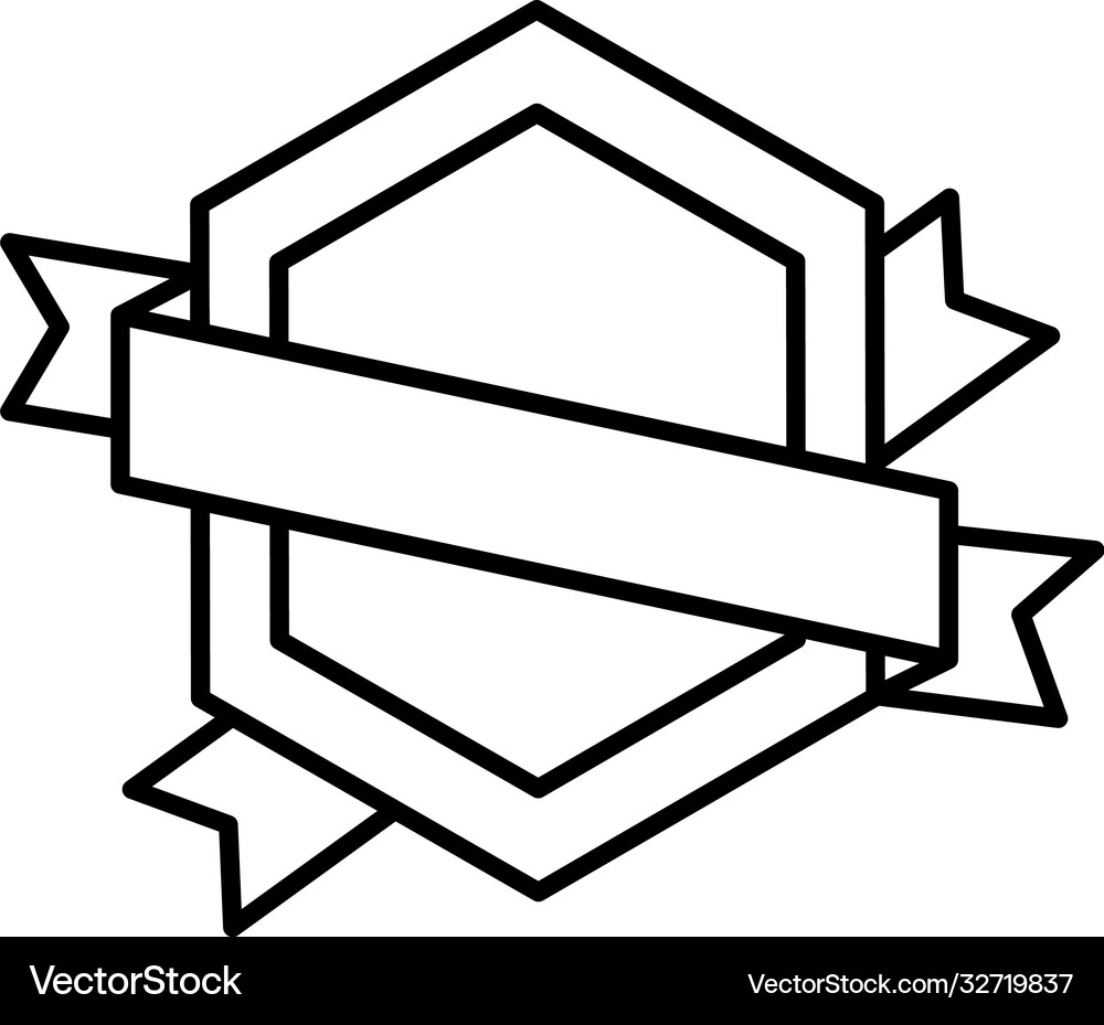 Decorative rhombus frame with ribbon line style Vector Image