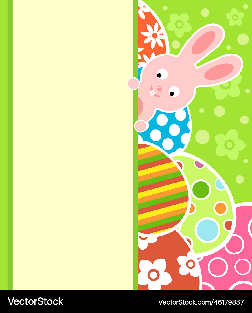 Easter background with eggs and bunny Royalty Free Vector