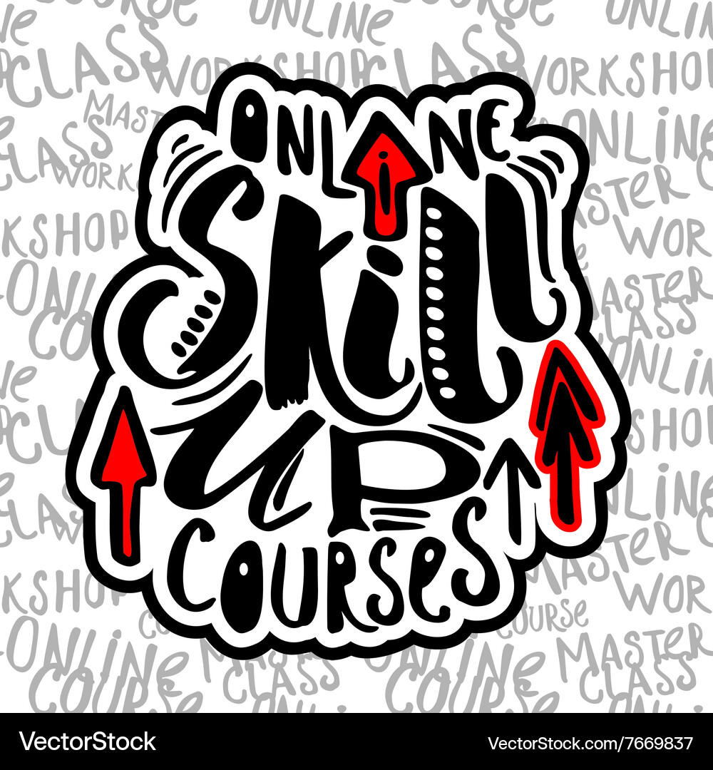 Education and skill up concept hand lettering Vector Image