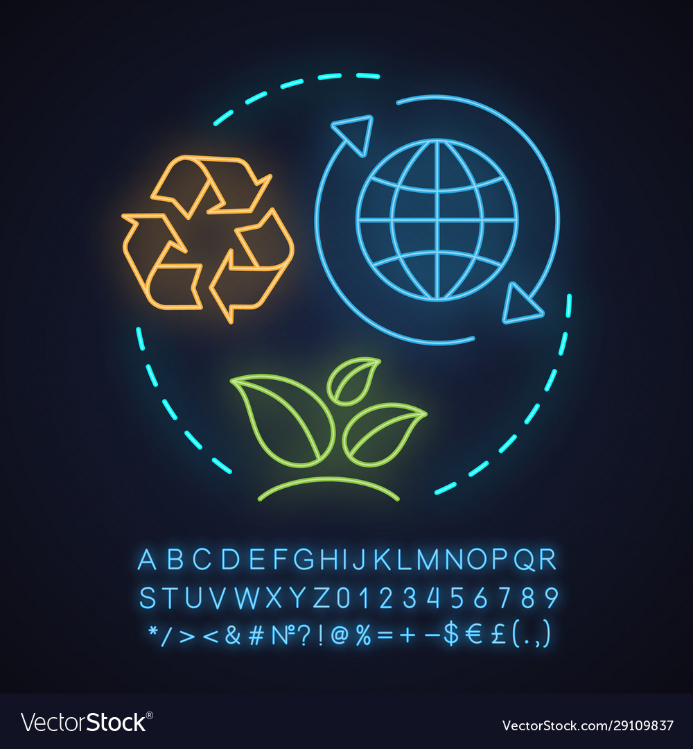 Environment protection neon light concept icon Vector Image Environment protection neon light concept icon Vector Image