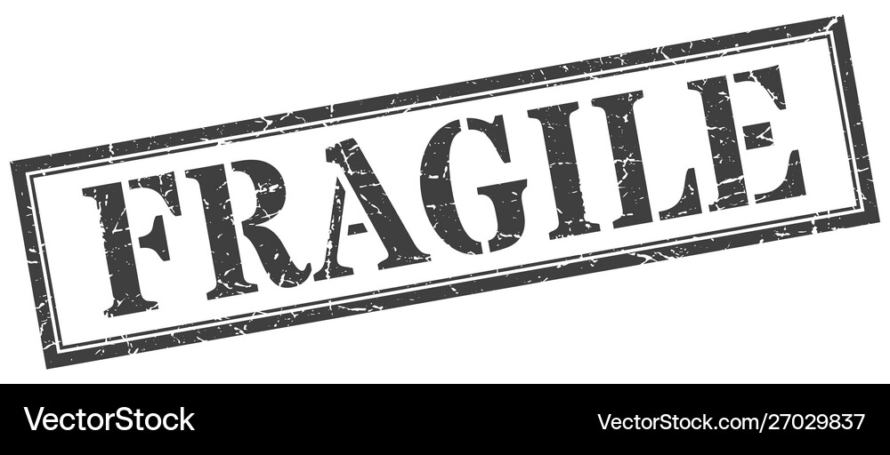 Fragile stamp square grunge sign Royalty Free Vector Image