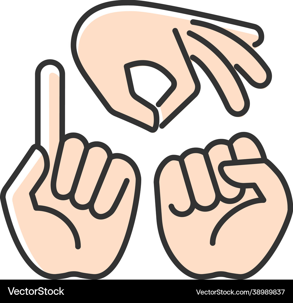 Gestures in communication rgb color icon Vector Image