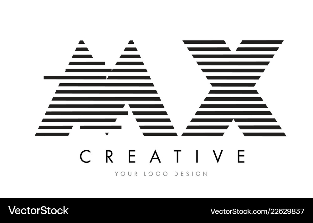 Mx m x zebra letter logo design with black Vector Image