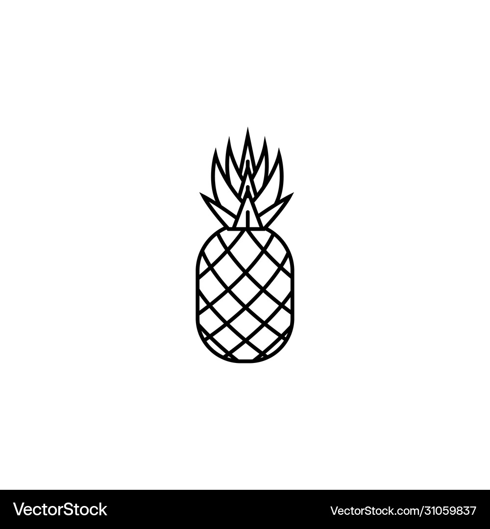 Pineapple fruit icon simple lines eps ten Vector Image