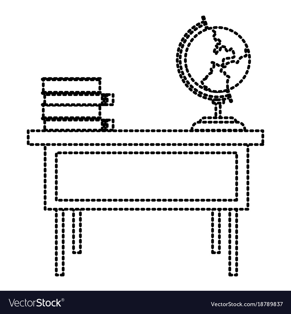 School desk with elements Royalty Free Vector Image