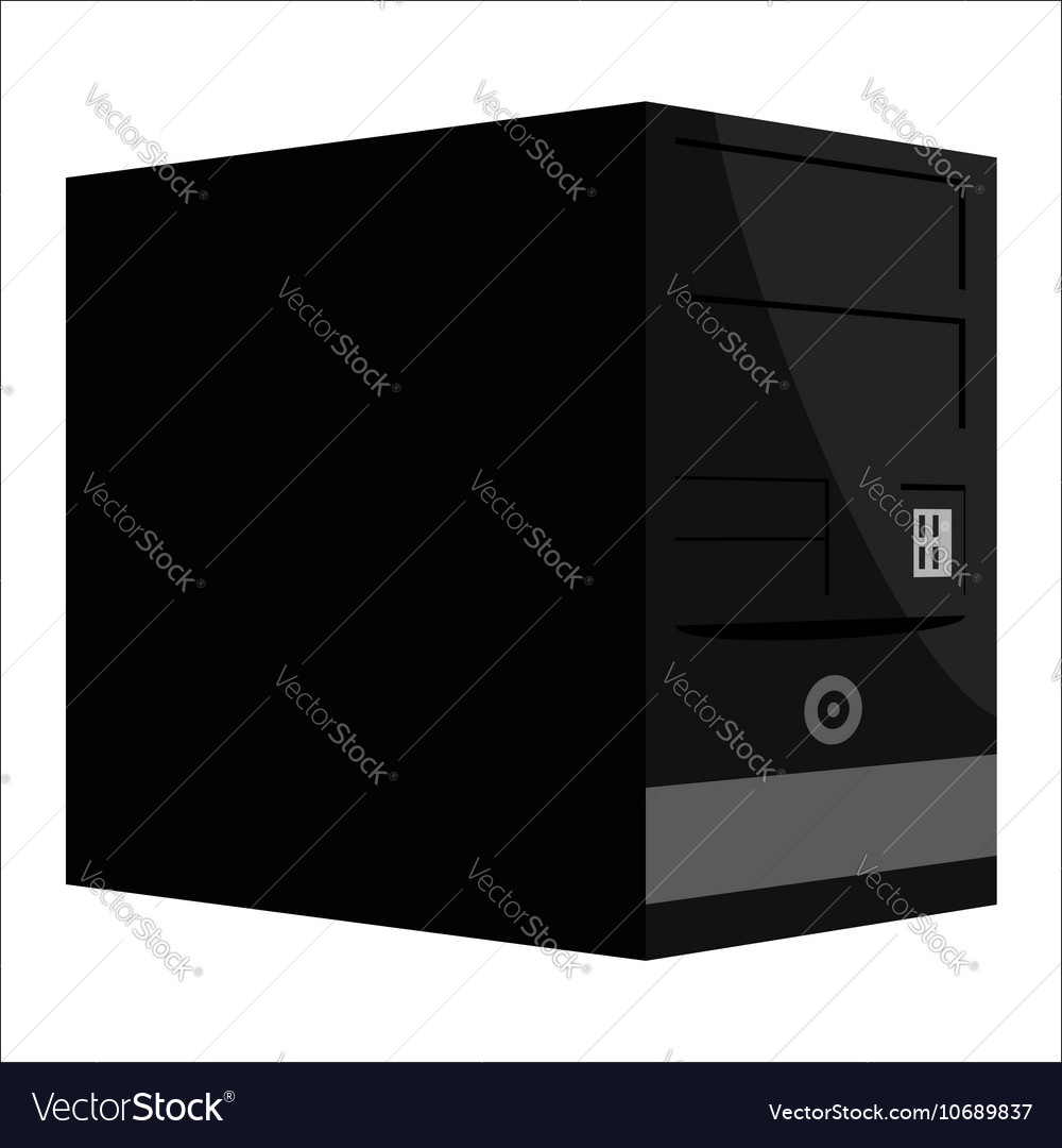 System unit of a computer icon monochrome style Vector Image