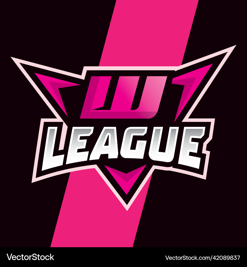 W initial letter esport logo design gaming Vector Image