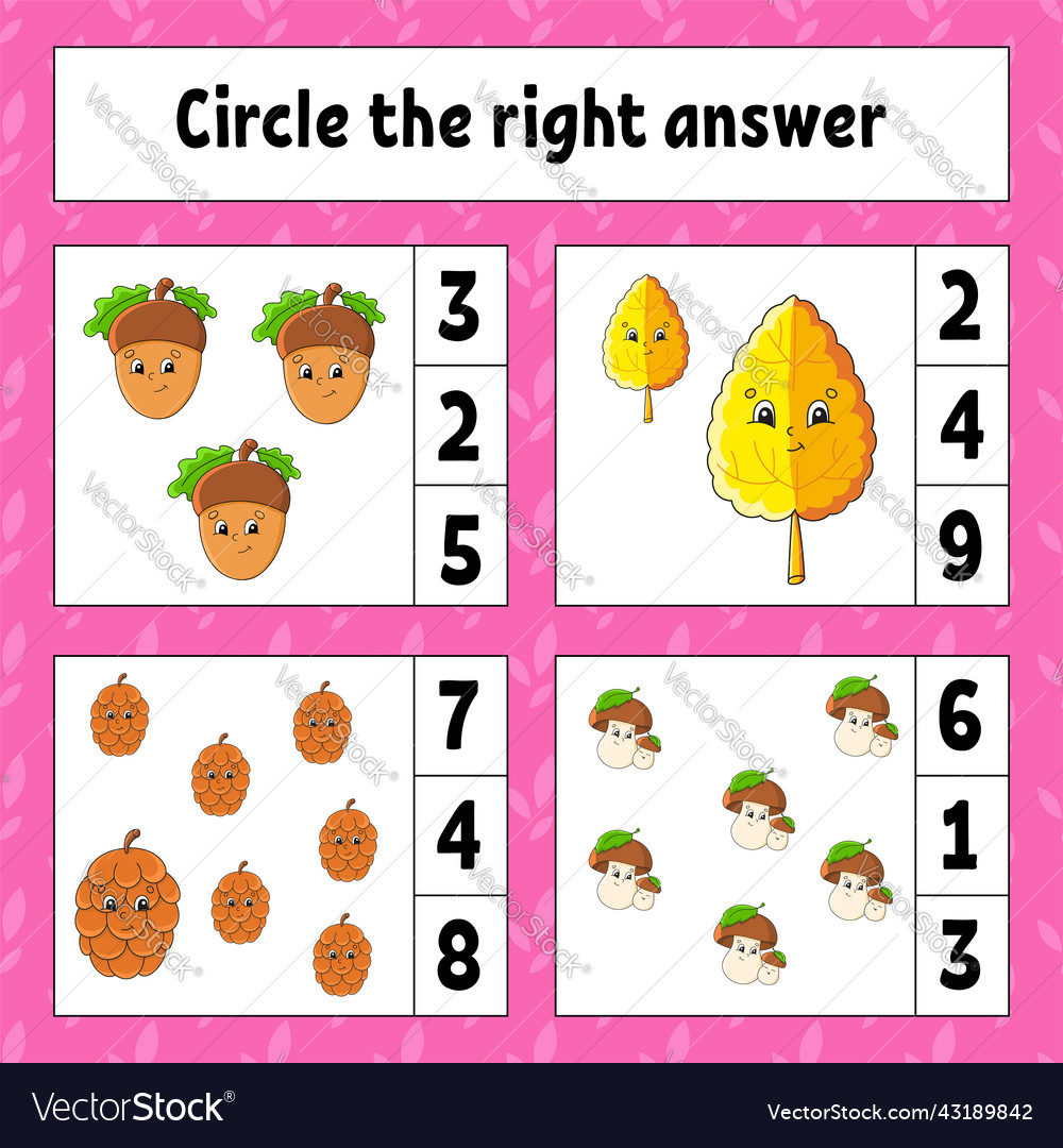 Circle the right answer education developing Vector Image