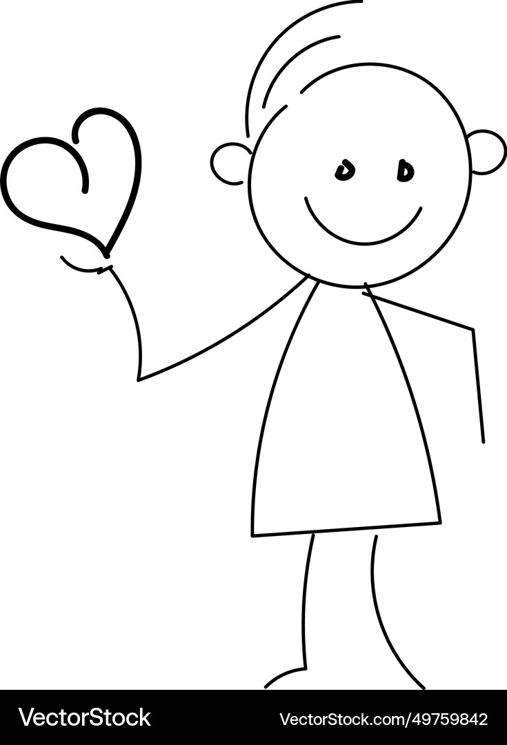 Funny stickman hand drawn style for print Vector Image