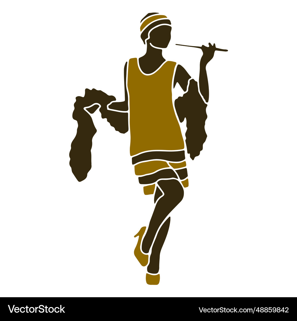 Gangster retro moll smoking Royalty Free Vector Image
