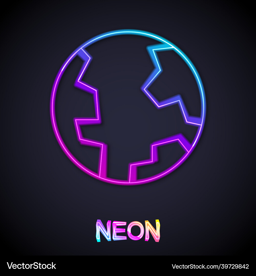 Glowing neon line earth globe icon isolated Vector Image