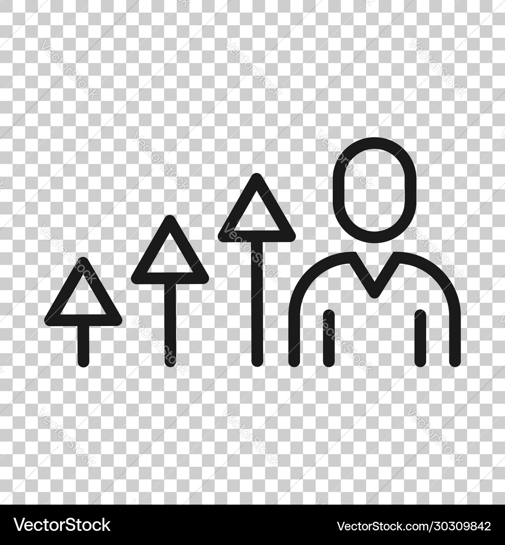 People with growth arrow icon in flat style work Vector Image