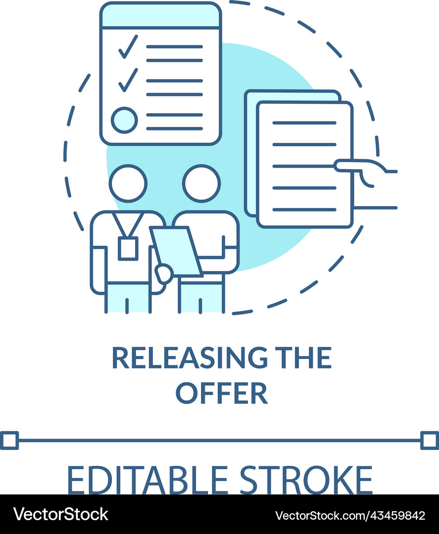 Releasing offer turquoise concept icon Royalty Free Vector