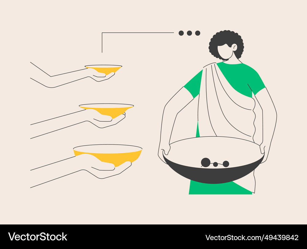 Starvation and malnutrition abstract concept Vector Image