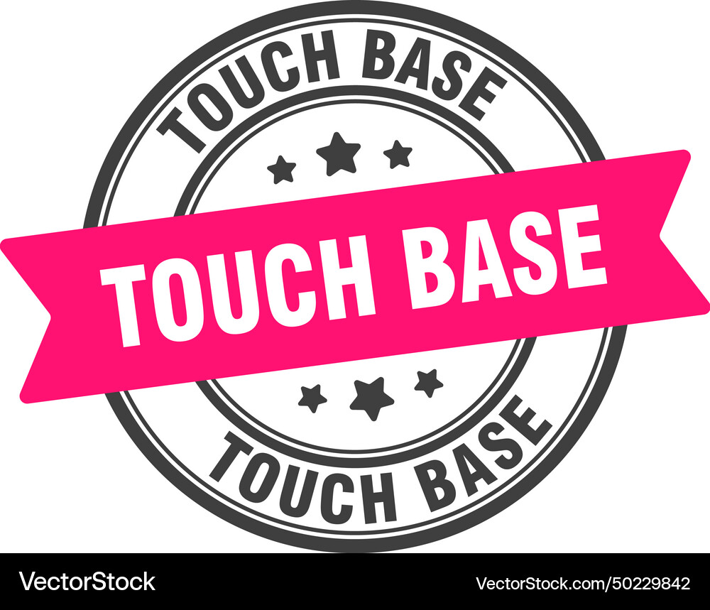 Touch base stamp label on transparent Royalty Free Vector