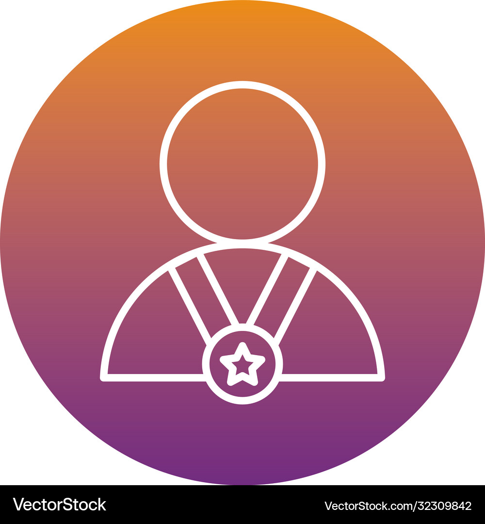 Winner with medal award block style Royalty Free Vector