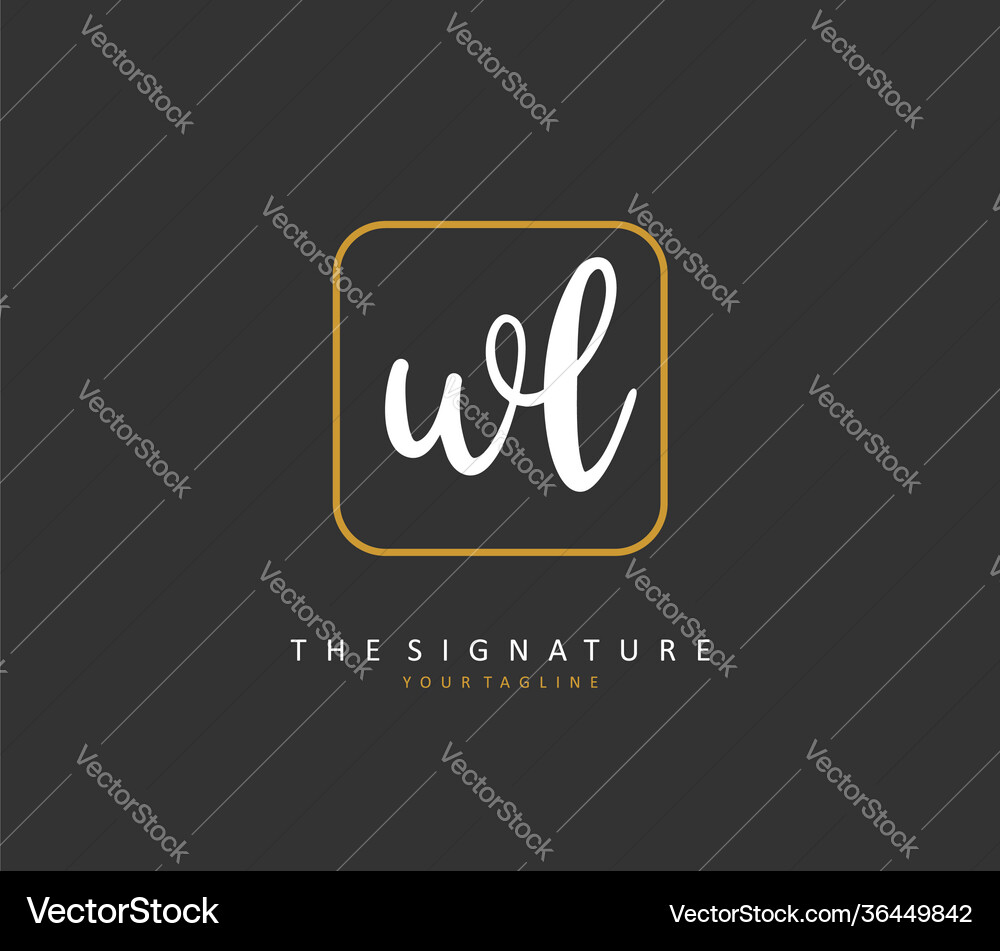 Wl initial letter handwriting and signature logo Vector Image