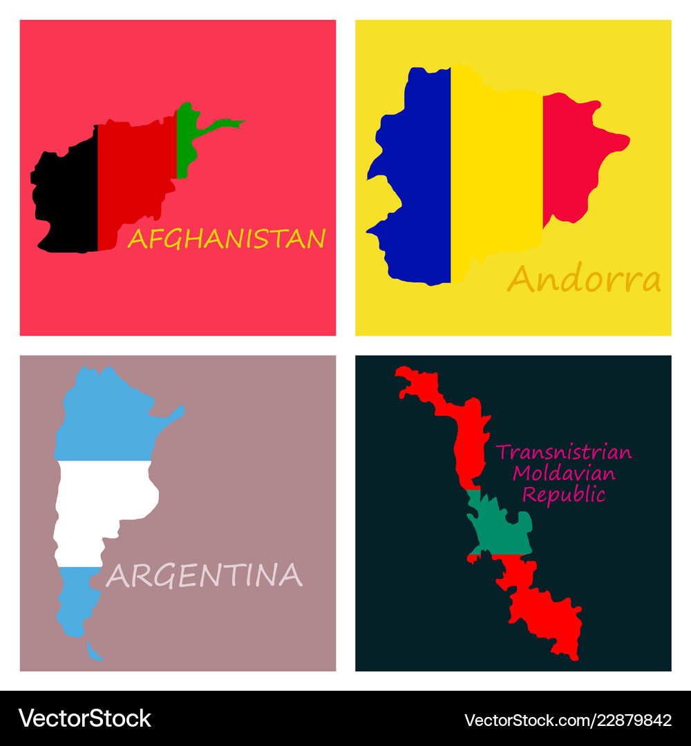 World map-countries in color on white background Vector Image