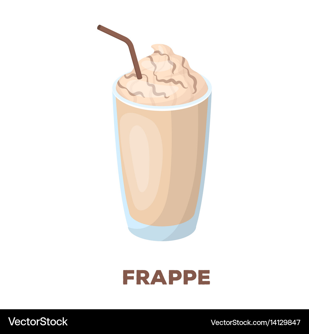 A glass frappedifferent types coffee single Vector Image