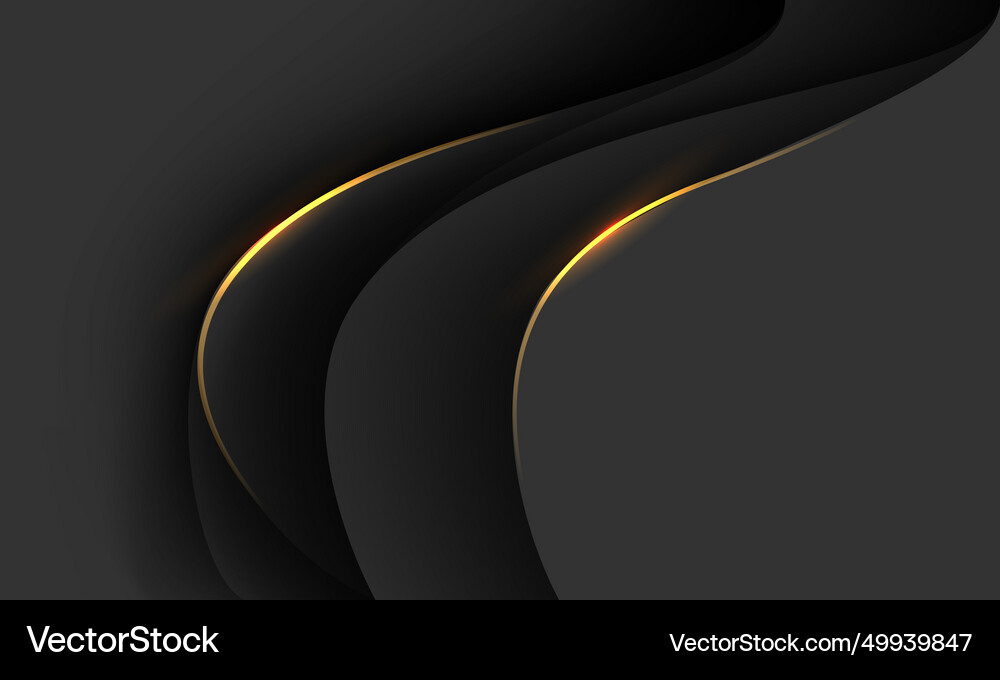 Abstract gold line curve on black shadow overlap Vector Image